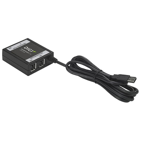 DIGI Hubport/7c 7 port USB 2.0 hub, 5V/3A power supply w/ international ...